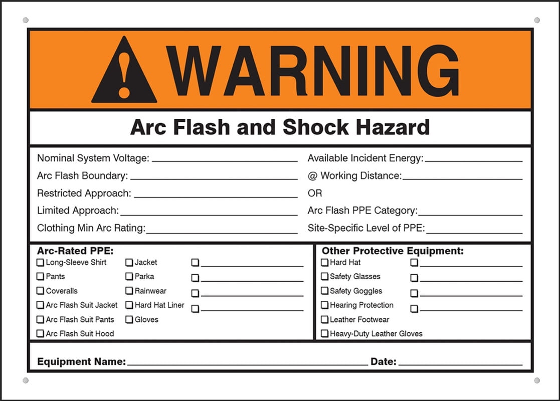 Electrical Label Arc Flash Signs Outdoor, Uv Printed Aluminum 12 X 8 In ...