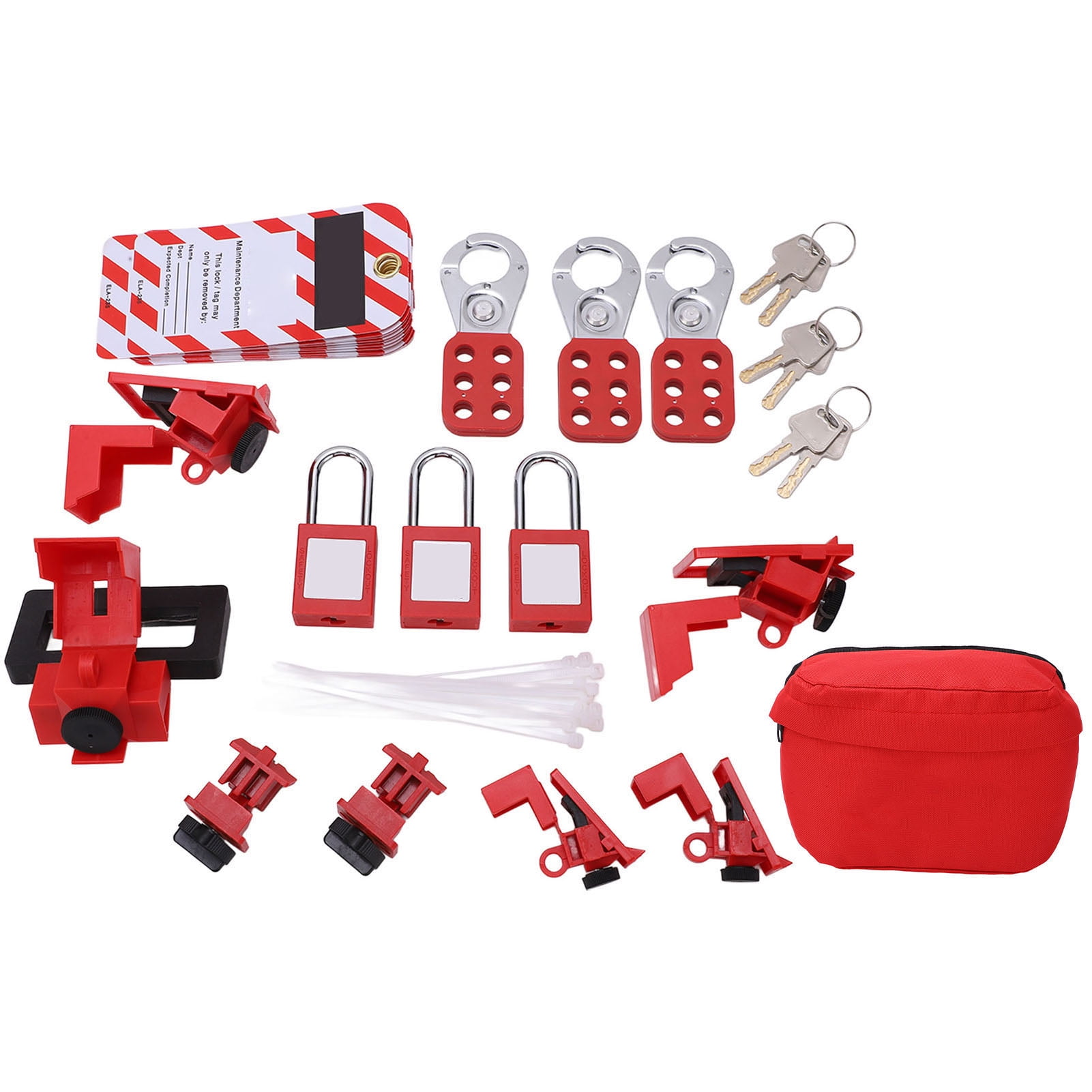 Electrical Lockout Tagout Kit Loto Tag Hasp Padlock Breaker Lock Out ...