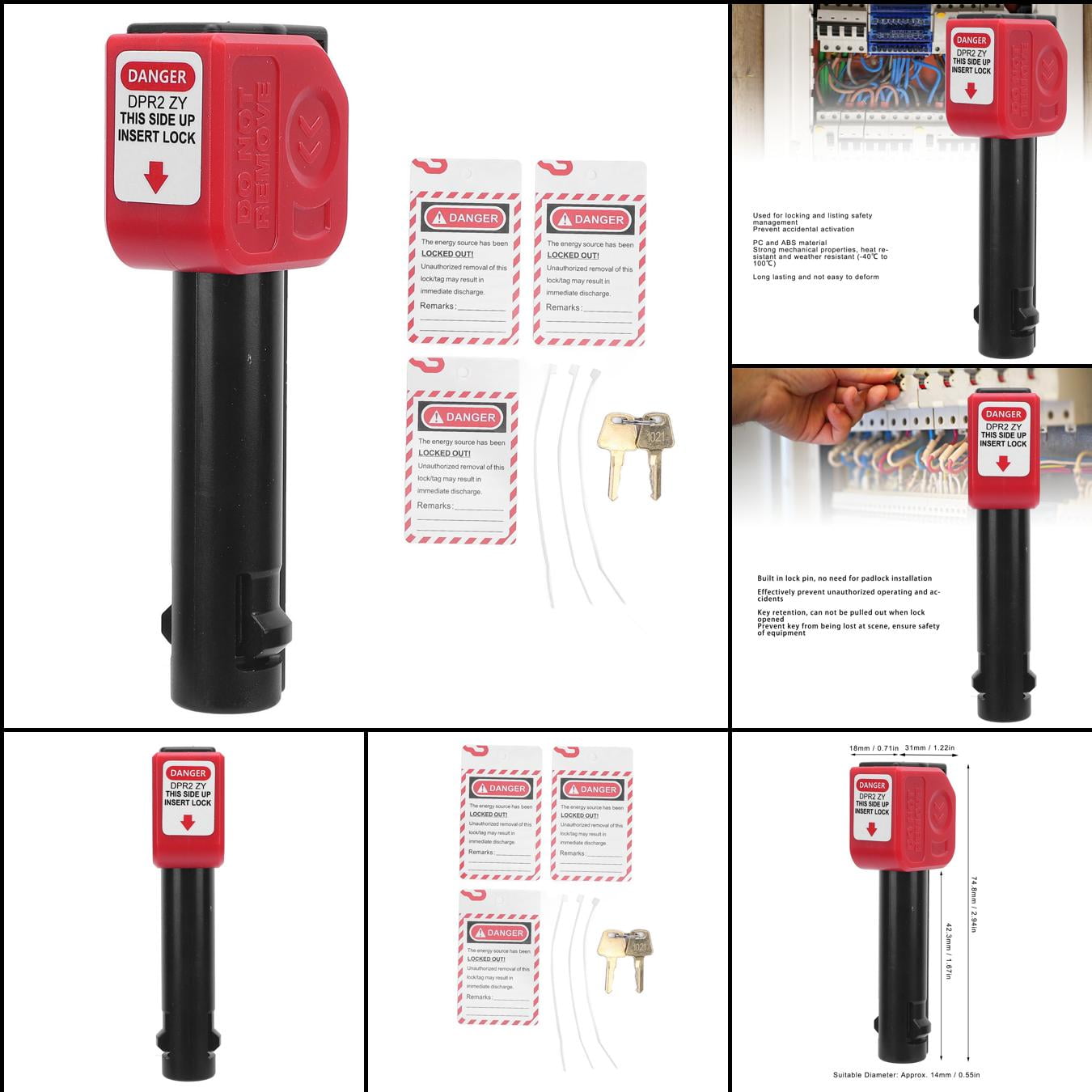 Electrical Lockout Tagout Kit, Self,Locking Device Prevents ...