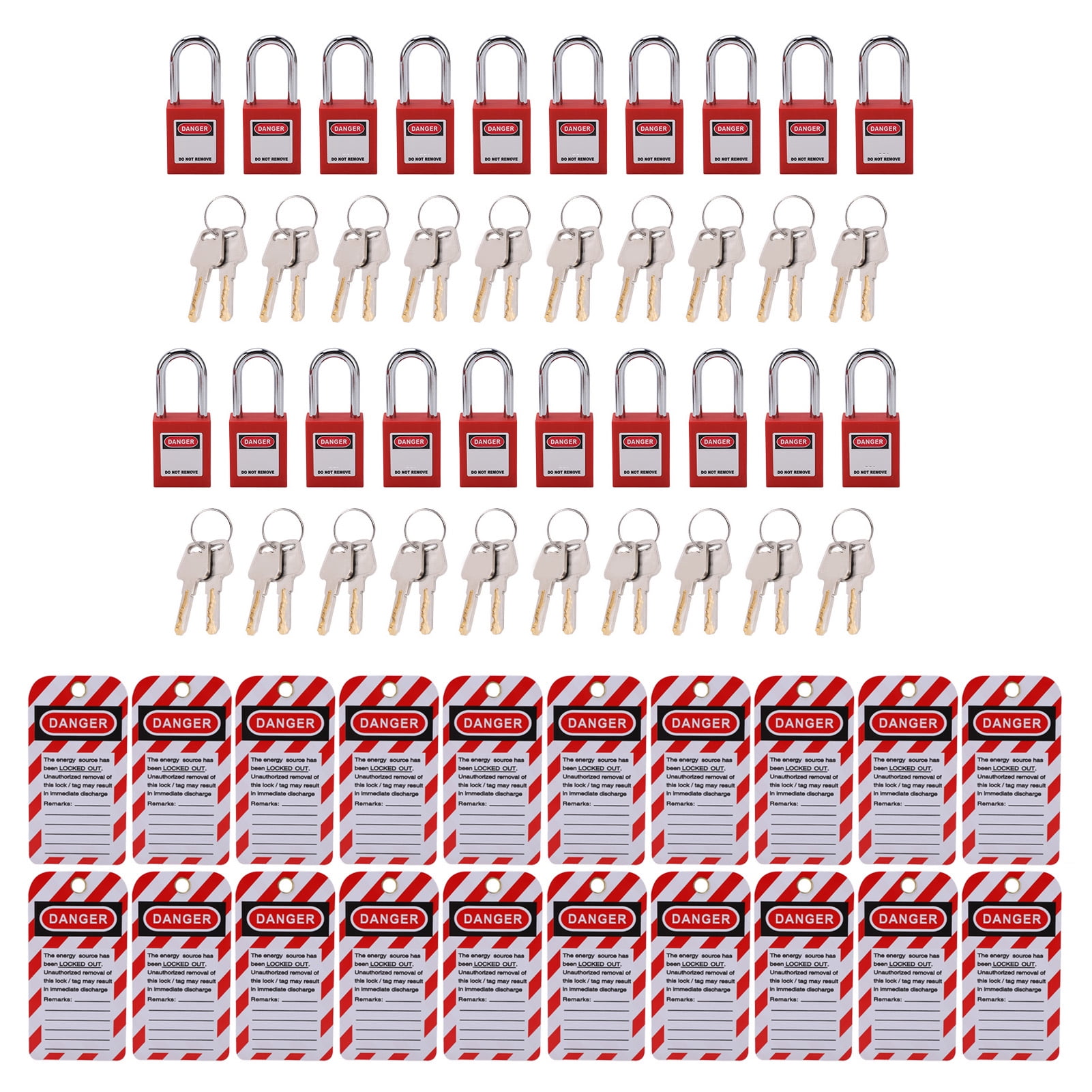 Electrical Lockout Tagout Kit with Safety Padlocks Keys Loto Tags for ...