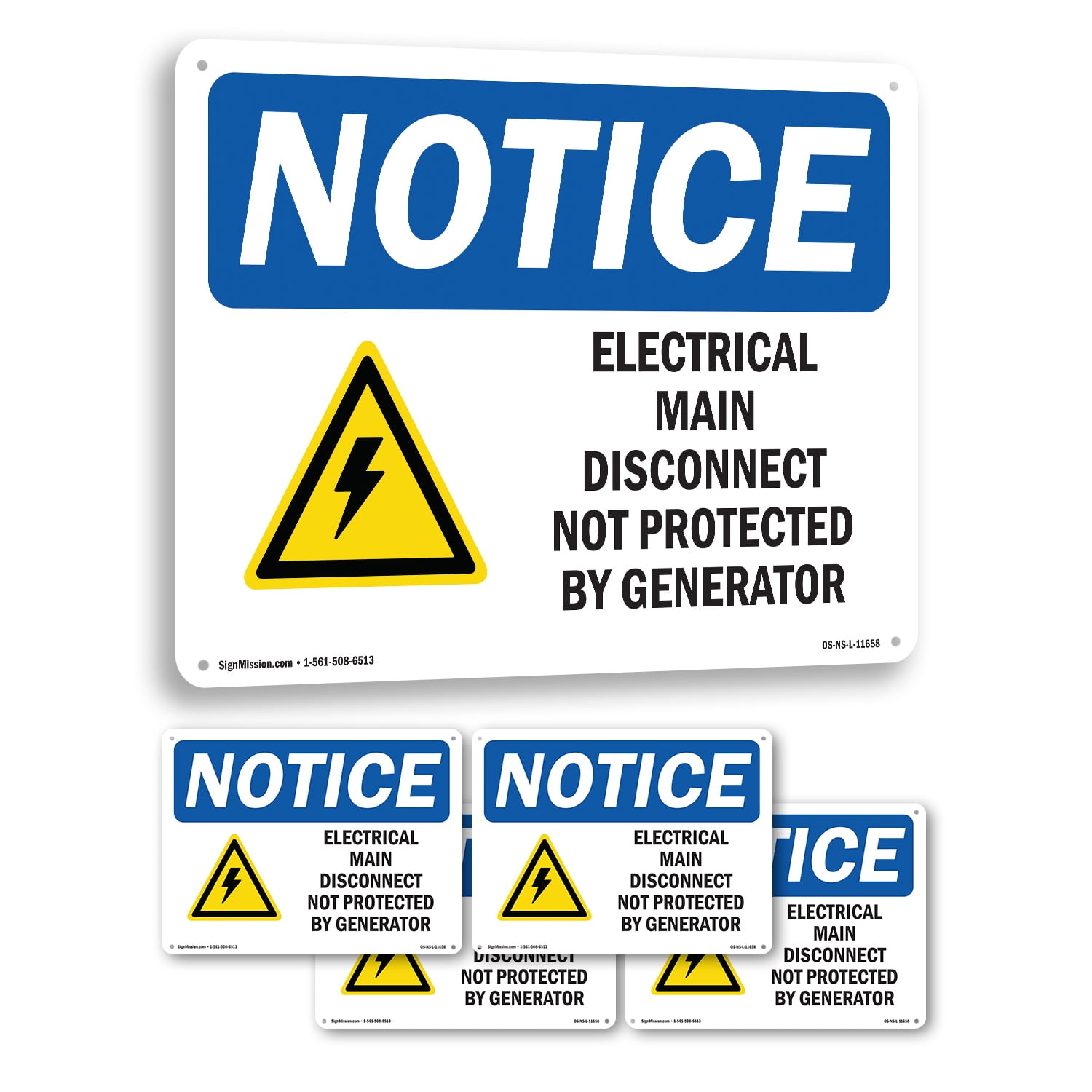 Electrical Main Disconnect Not OSHA Notice Aluminum Sign 24 Inch x 18 ...