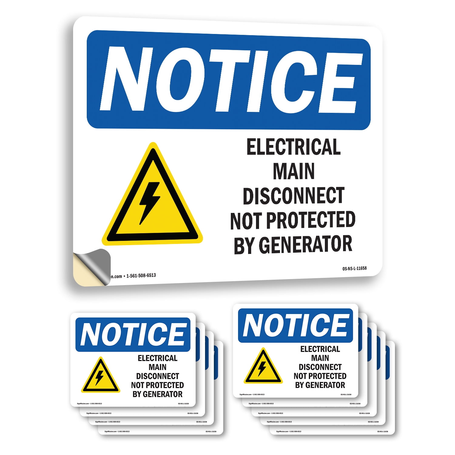 Electrical Main Disconnect Not With Symbol OSHA Notice Vinyl Decal ...