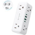 Electrical Outlet Extender, 6 AC Outlet Splitter with 360° Rotating ...