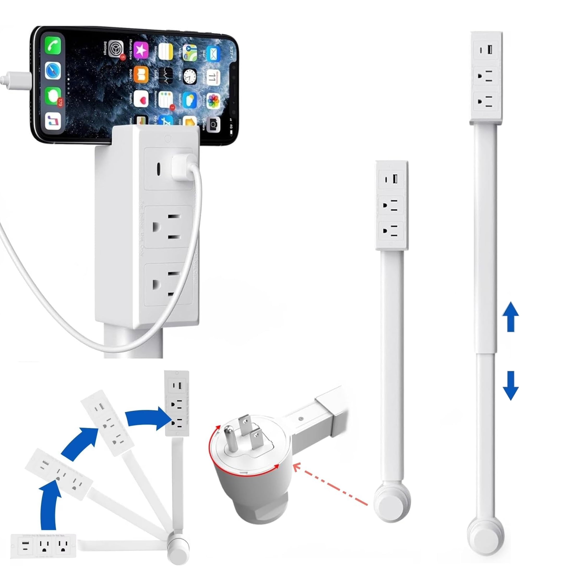 Electrical Outlet Extender, Extendable and Rotating Outlet, Features ...