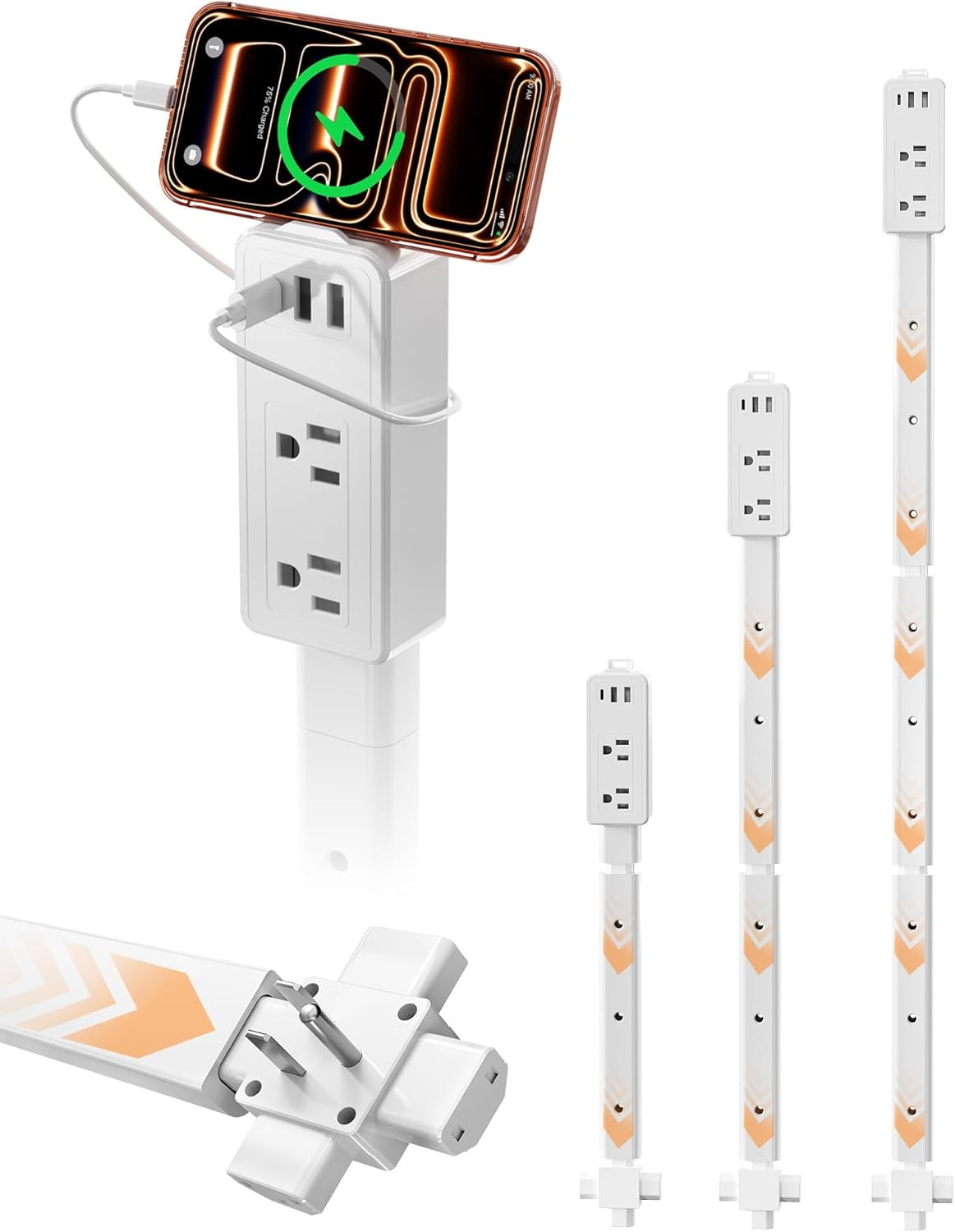 Electrical Outlet Extender Features USB-C, 2 USB-A, AC Outlets, Access ...