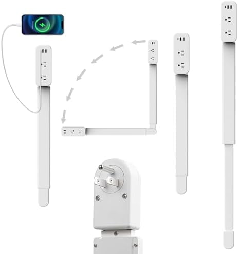 Electrical Outlet Extender Stick - 2 AC Outlets + USB-A/USB-C, Extends ...