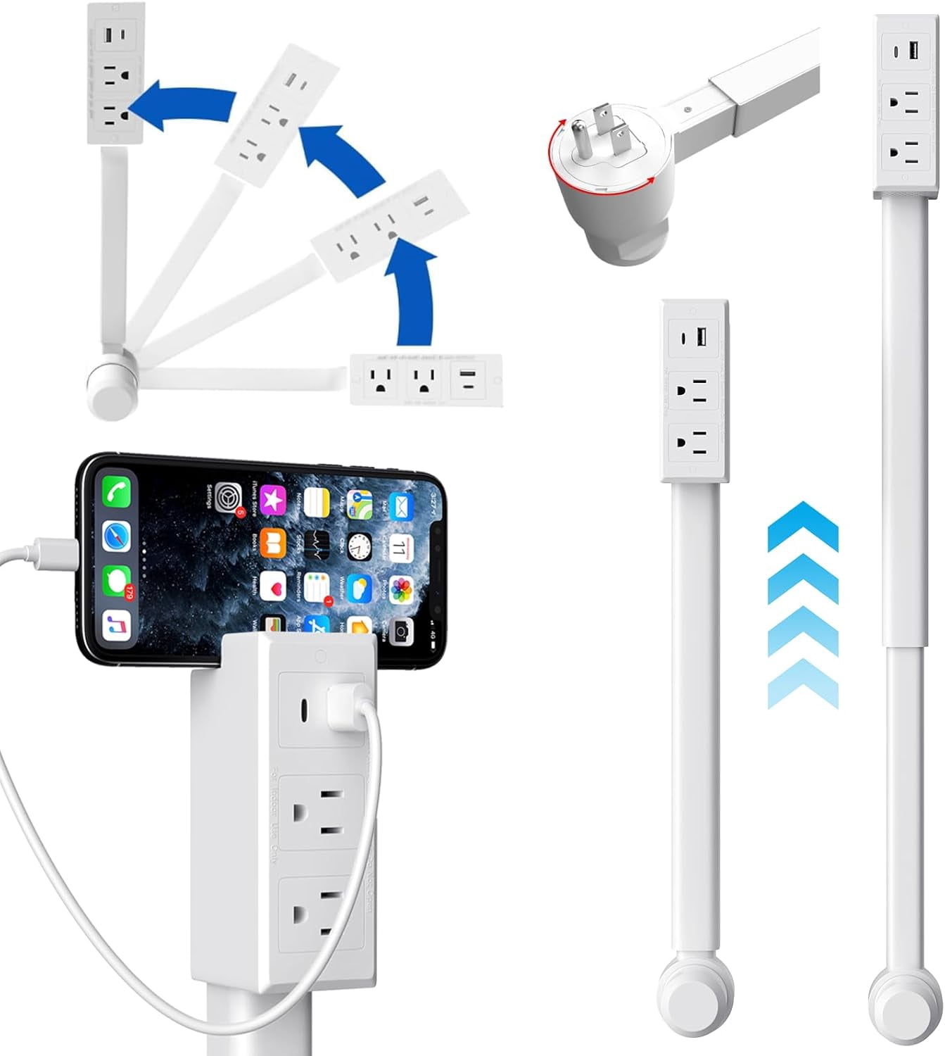 Electrical Outlet Extender Stick Extendable Power Outlet Expander with ...