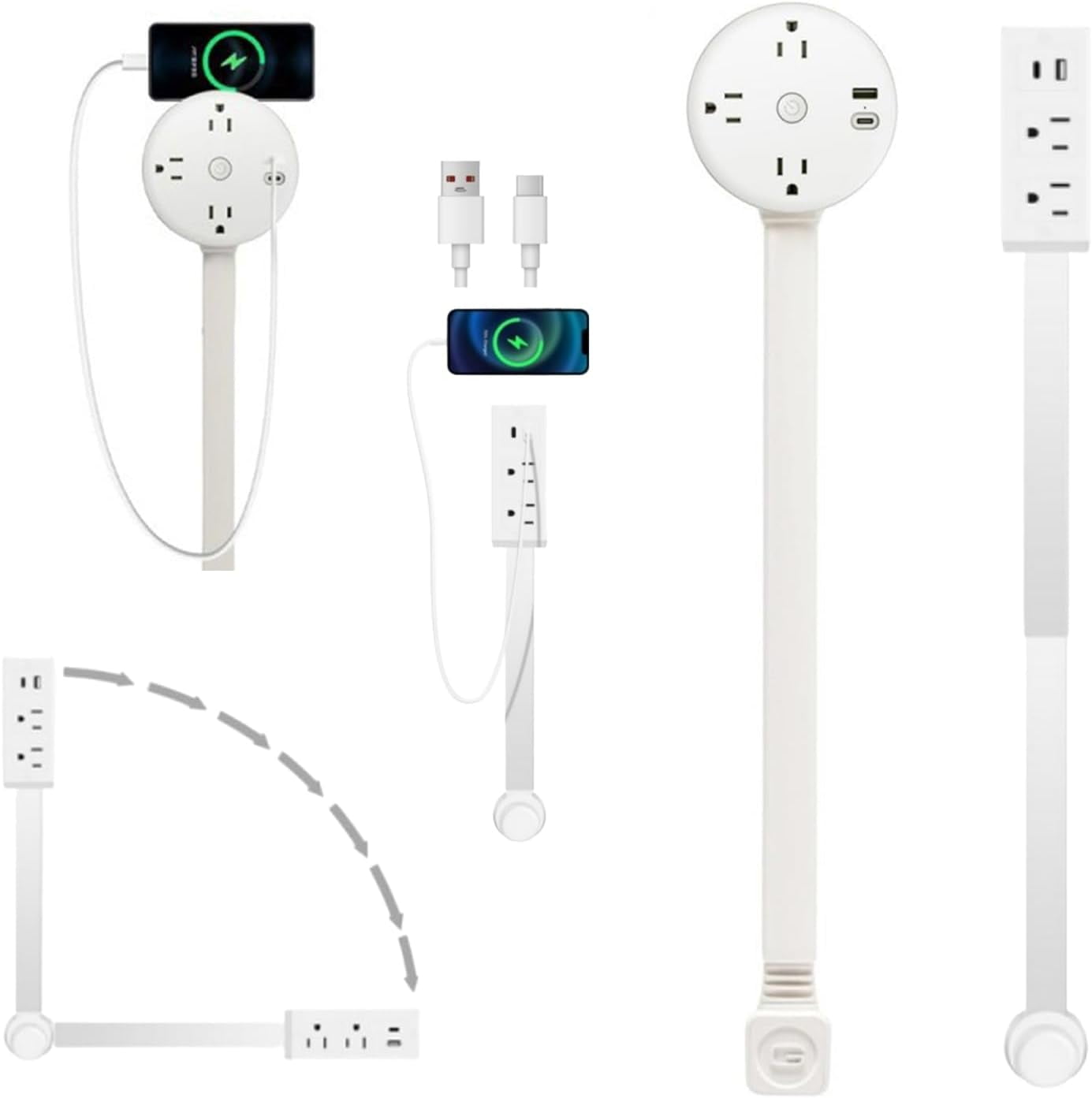 Electrical Outlet Rotating Telescopic Extender Stick,180° Swivel, Can ...
