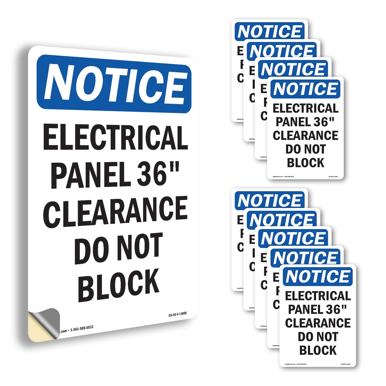 Electrical Panel 36 Clearance OSHA Notice Vinyl Decal Label 10 Inch x 7 ...