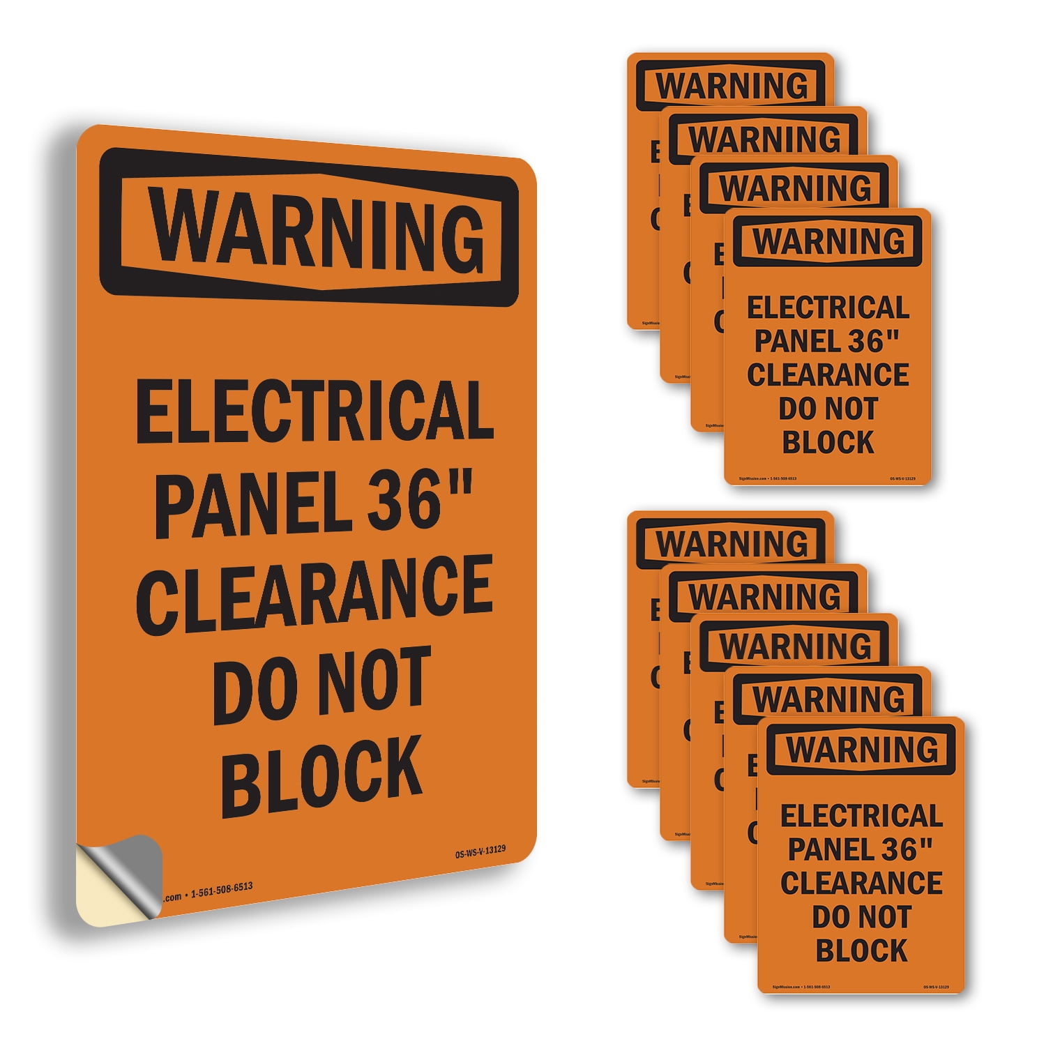 Electrical Panel 36 Clearance OSHA WARNING Vinyl Decal Label 18 Inch x ...