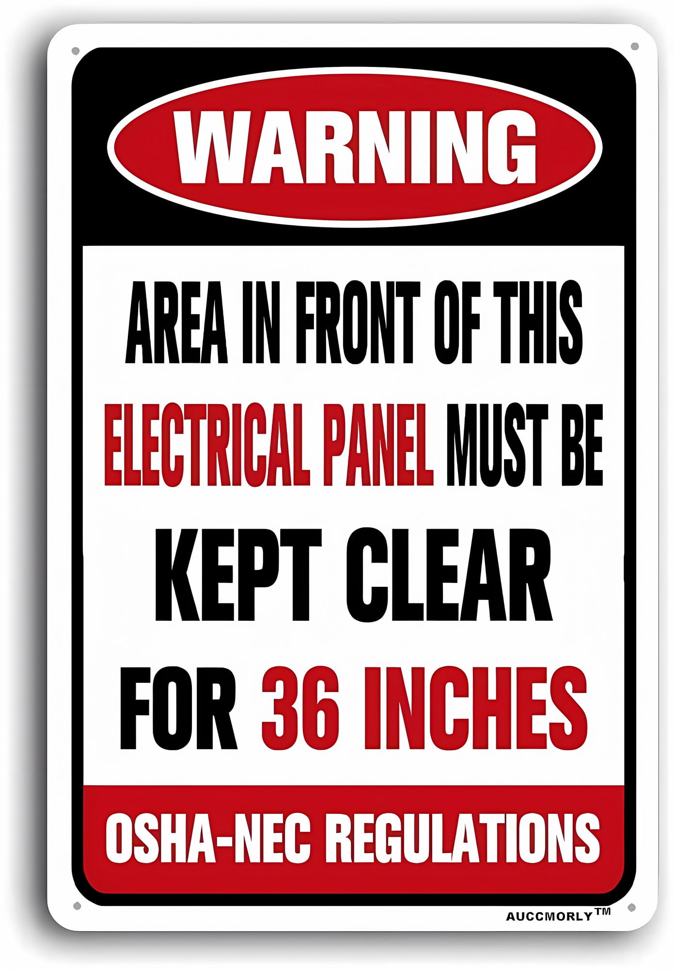 Electrical Panel Clearance Warning Sign - 8"x12" Aluminum OSHA Metal ...