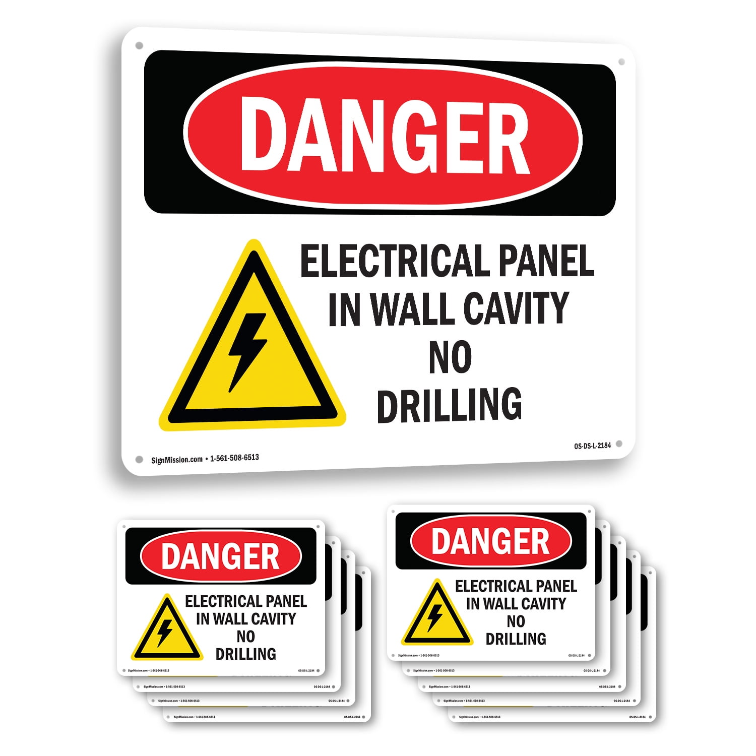 Electrical Panel In Wall Cavity OSHA Danger Aluminum Sign 24 Inch x 18 ...
