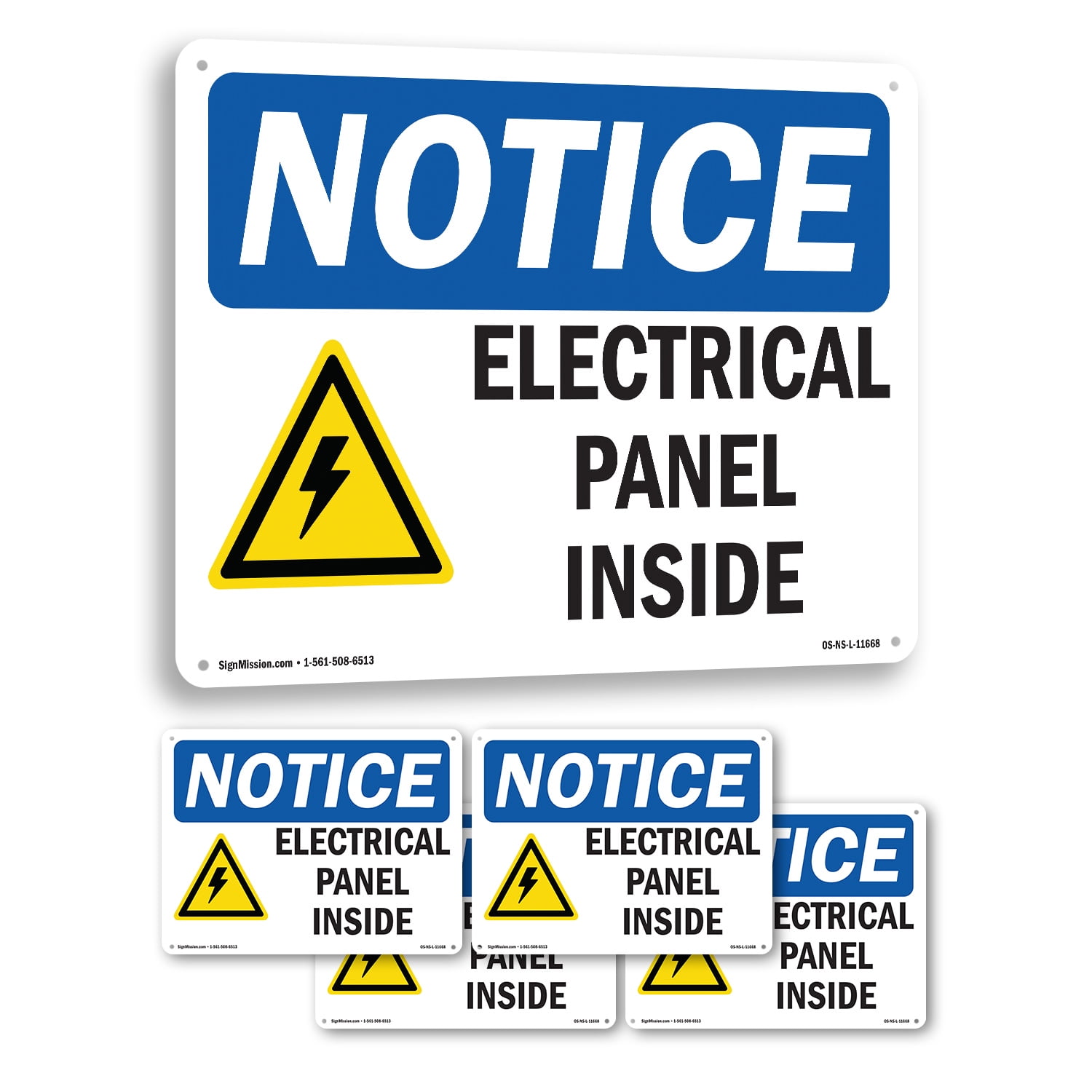 Electrical Panel Inside OSHA Notice Aluminum Sign 10 Inch x 7 Inch - 5 ...