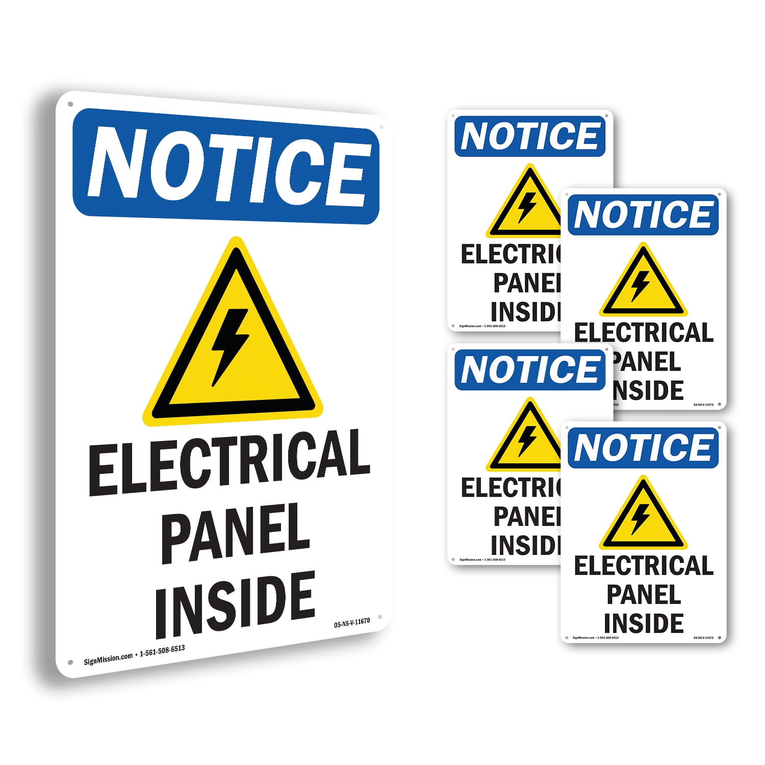 Electrical Panel Inside OSHA Notice Rigid Plastic Sign 24 Inch x 18 ...