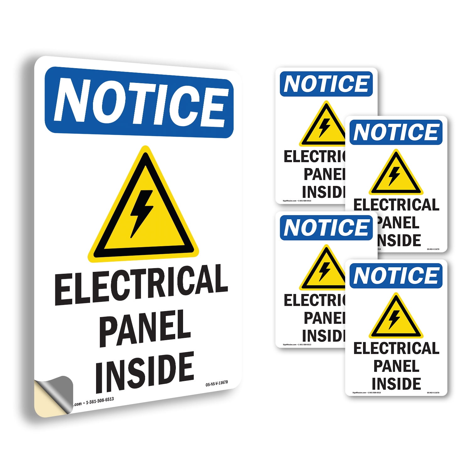 Electrical Panel Inside With Symbol OSHA Notice Vinyl Decal Label 10 ...