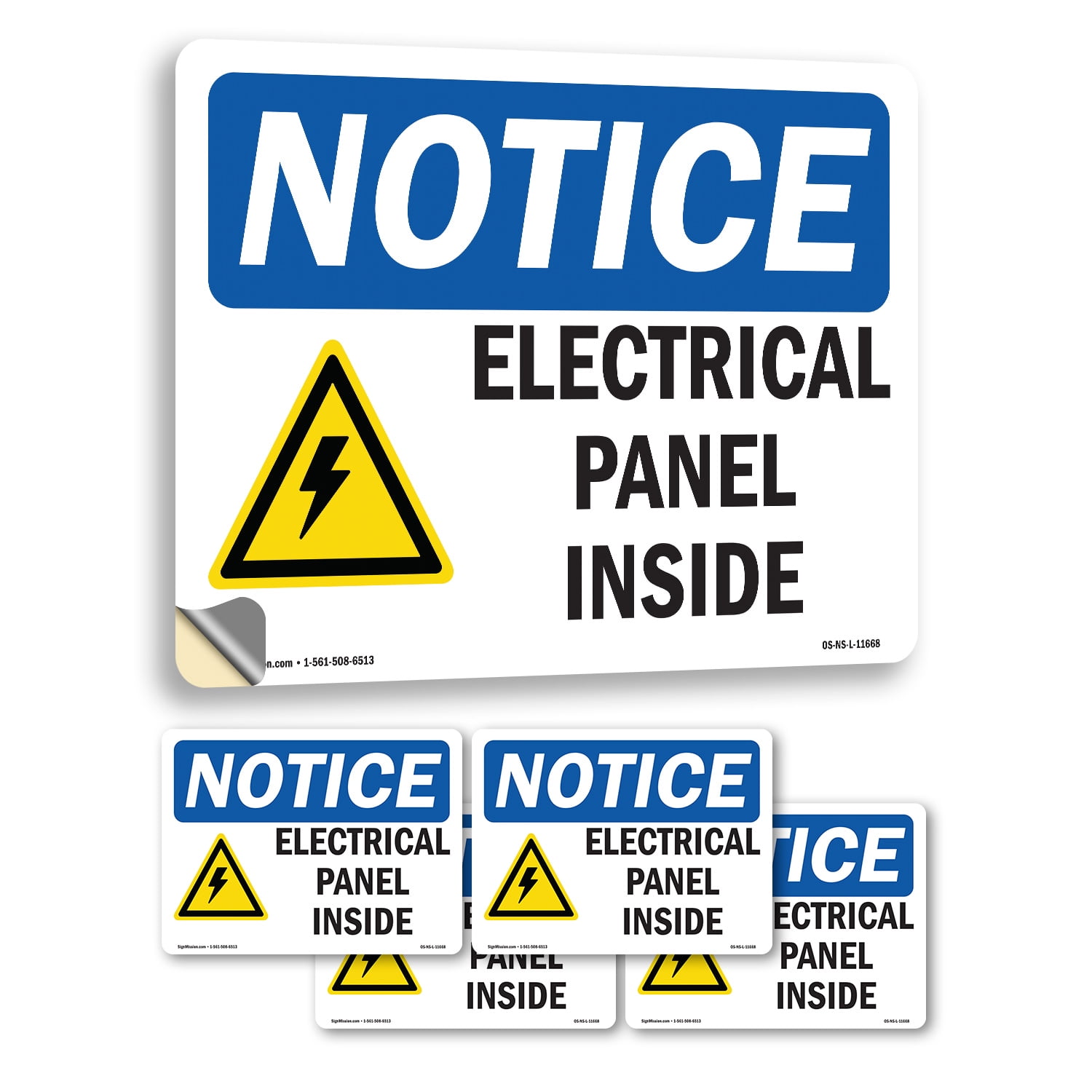 Electrical Panel Inside With Symbol OSHA Notice Vinyl Decal Label 24 ...