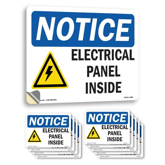Electrical Panel Inside With Symbol OSHA Notice Vinyl Decal Label 7 ...