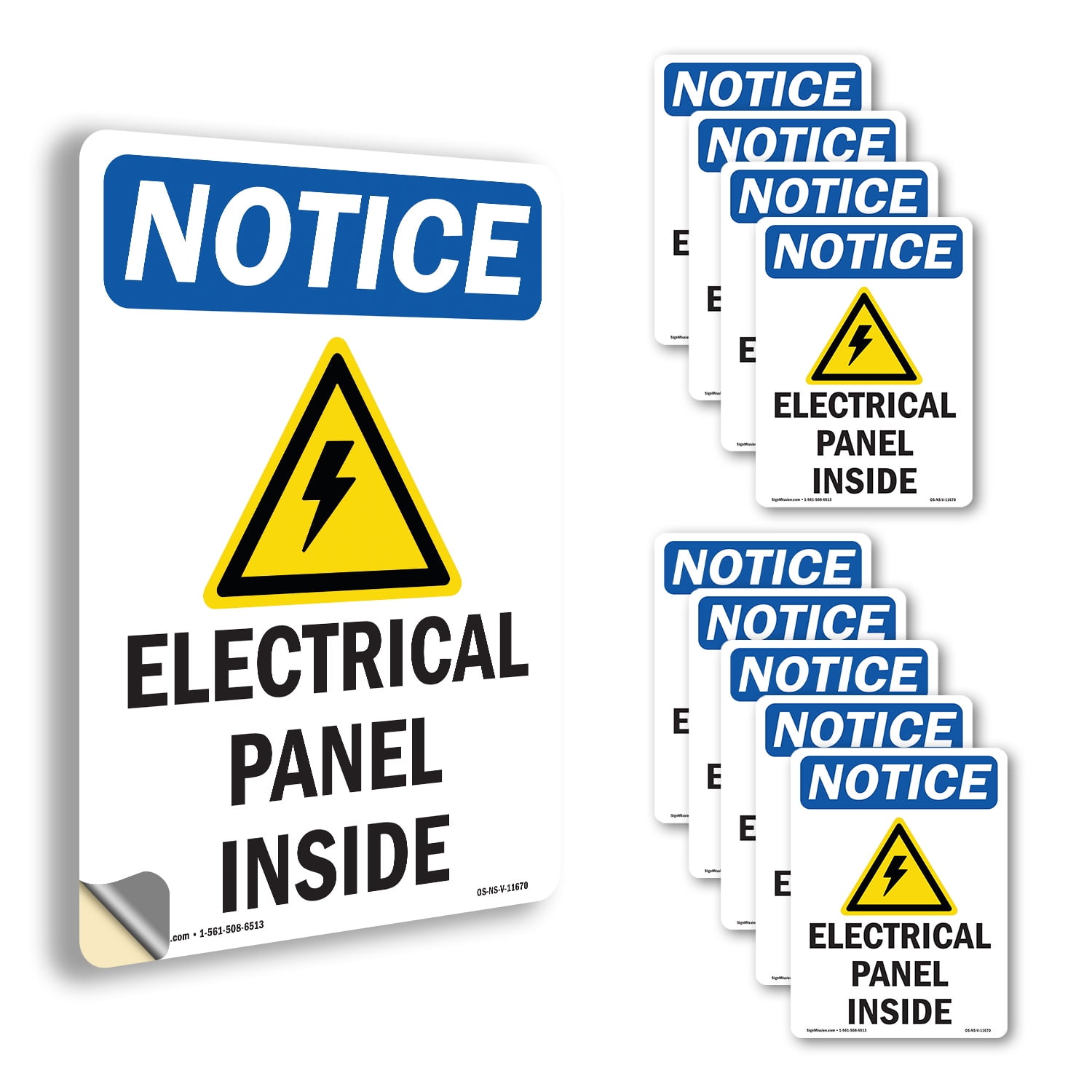 Electrical Panel Inside With Symbol OSHA Notice Vinyl Decal Label 7 ...