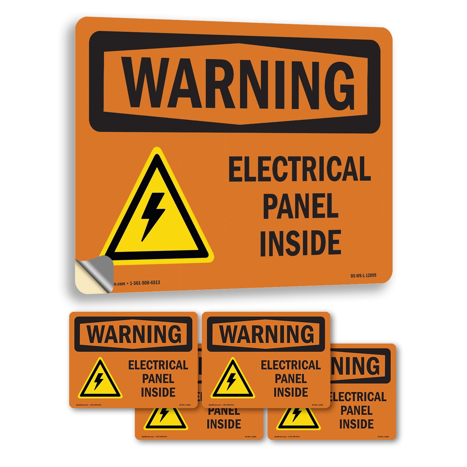 Electrical Panel Inside With Symbol OSHA WARNING Vinyl Decal Label 10 ...