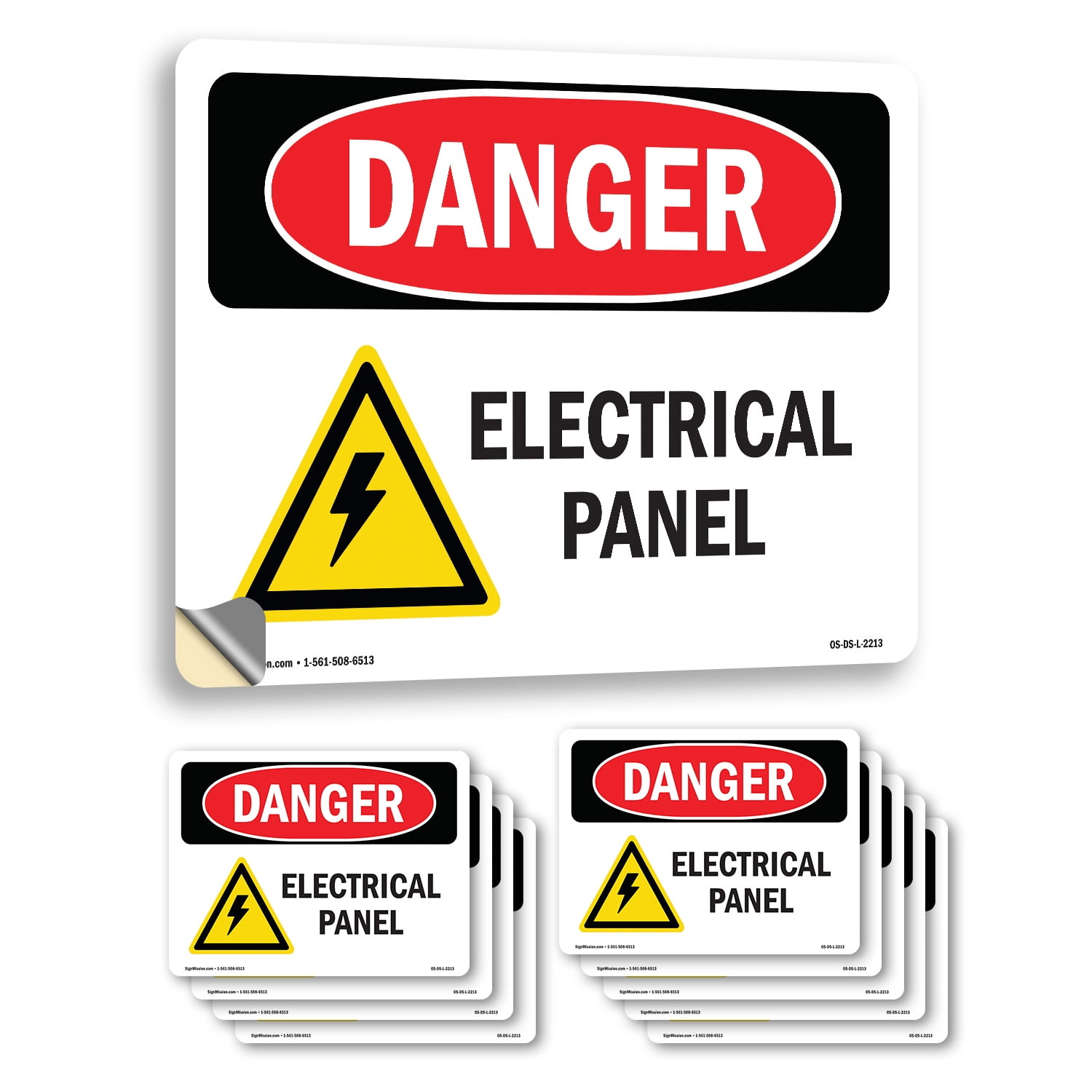 Electrical Panel OSHA Danger Vinyl Decal Label 24 Inch x 18 Inch - 10 ...
