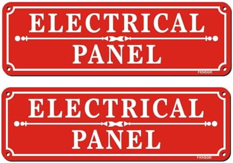 Electrical Panel Sign 2 Pack, 10 x 3 inches Rust Free Aluminum Sign, UV ...