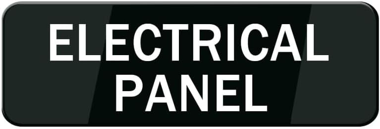 Electrical Panel Sign For Door, Acrylic Plastic, Black And White ...