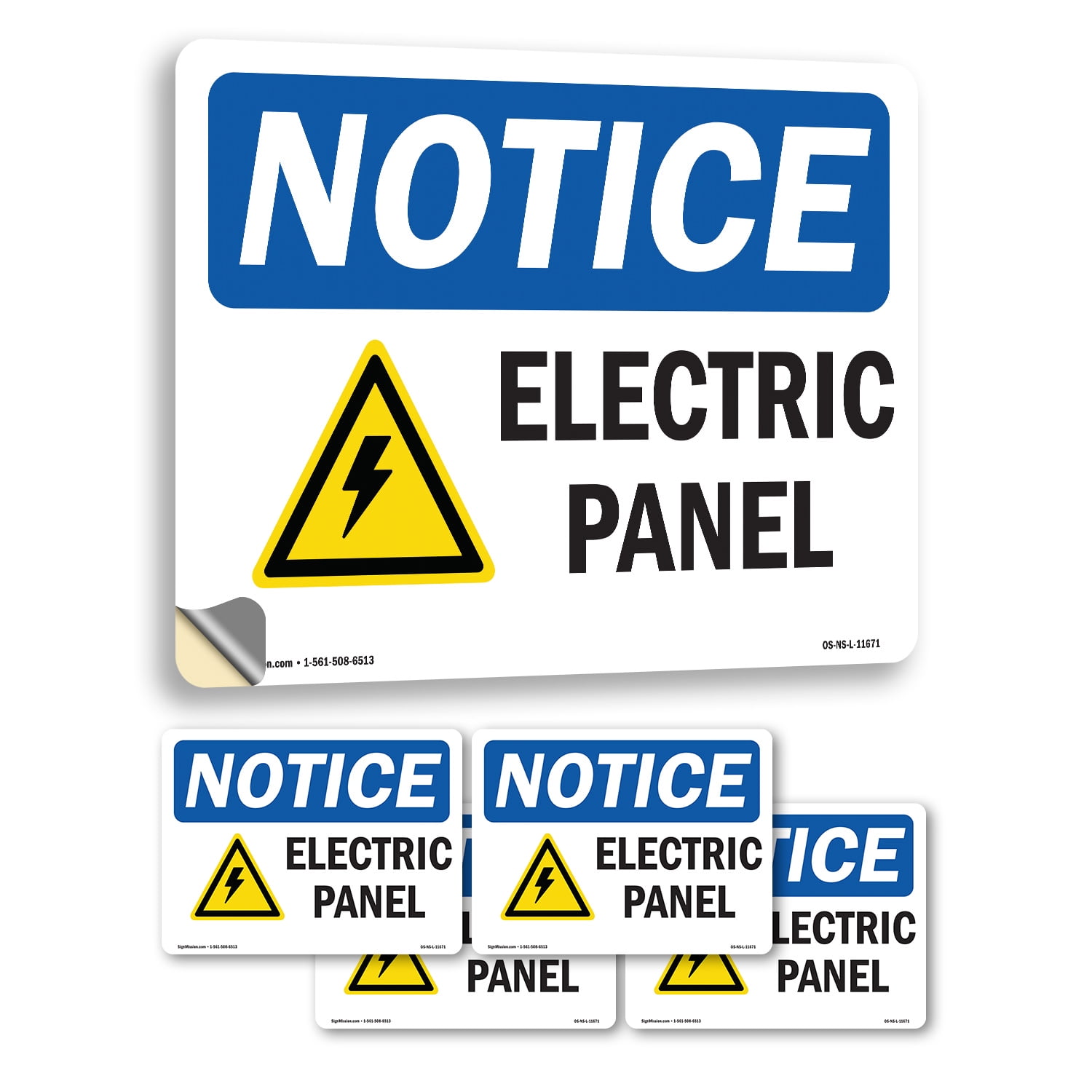 Electrical Panel With Symbol OSHA Notice Vinyl Decal Label 18 Inch x 12 ...
