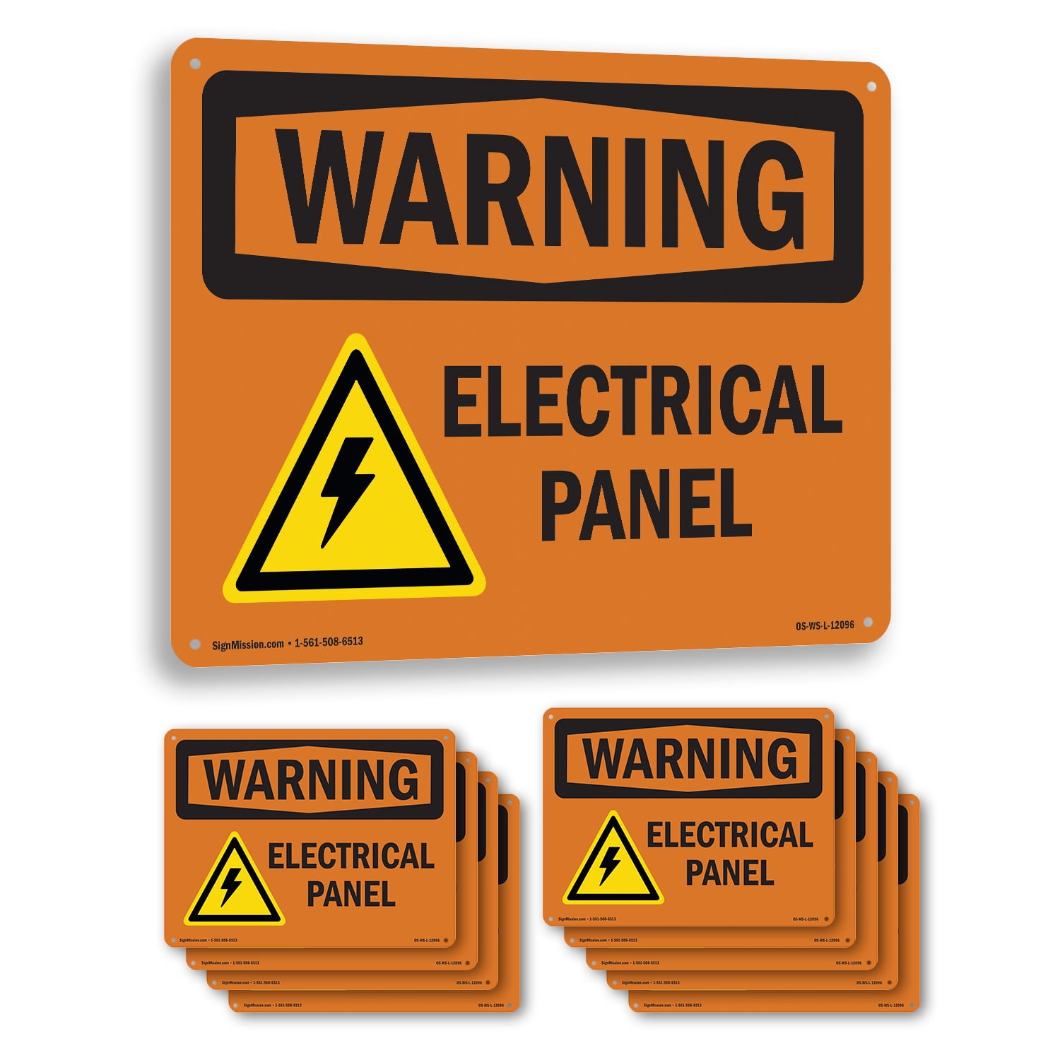 Electrical Panel With Symbol OSHA WARNING Rigid Plastic Sign 24 Inch x ...