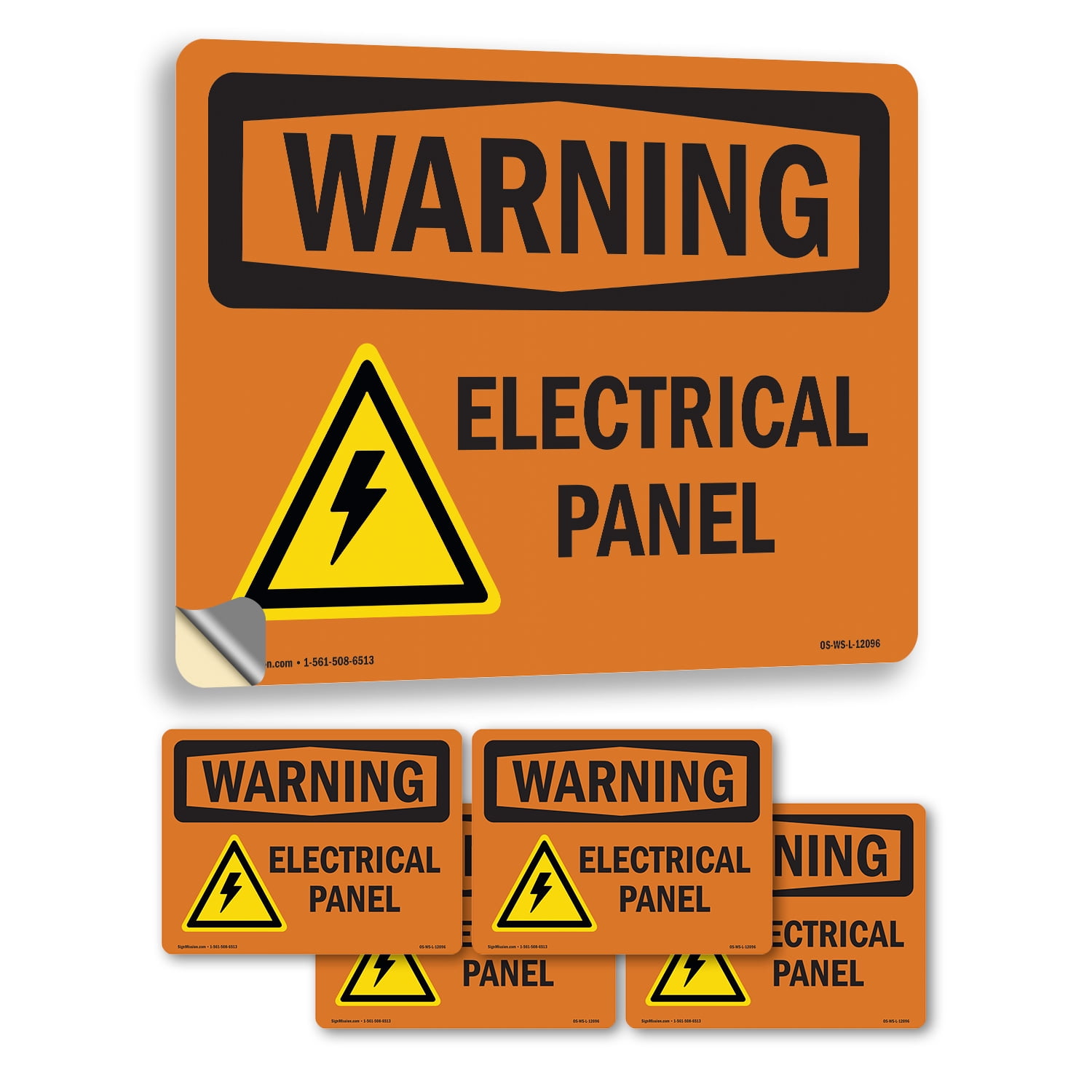 Electrical Panel With Symbol OSHA WARNING Vinyl Decal Label 14 Inch x ...