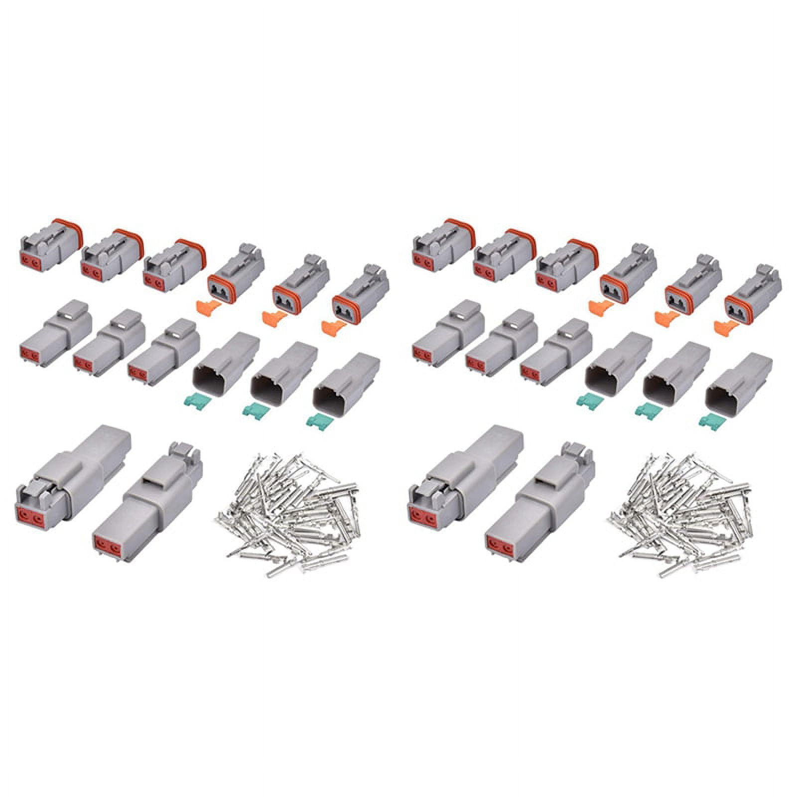 Electrical Plug 16 Sets 2 Pin 16-20AWG Waterproof Sealed Auto Gray Male ...