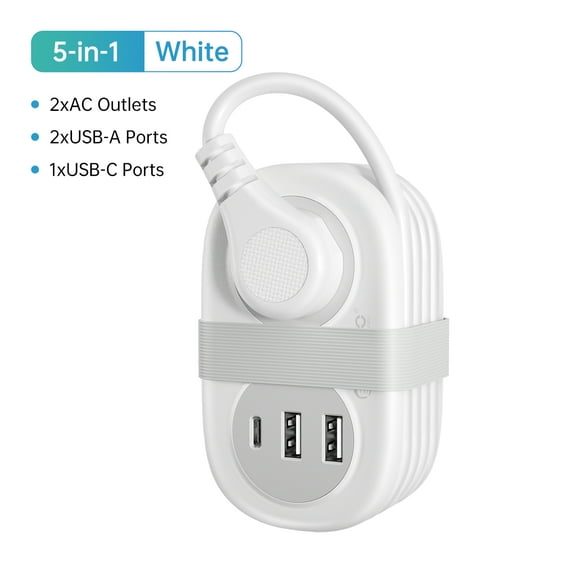 Cordinate Designer Extension Cord, 3-USB Charging Ports with Surge ...