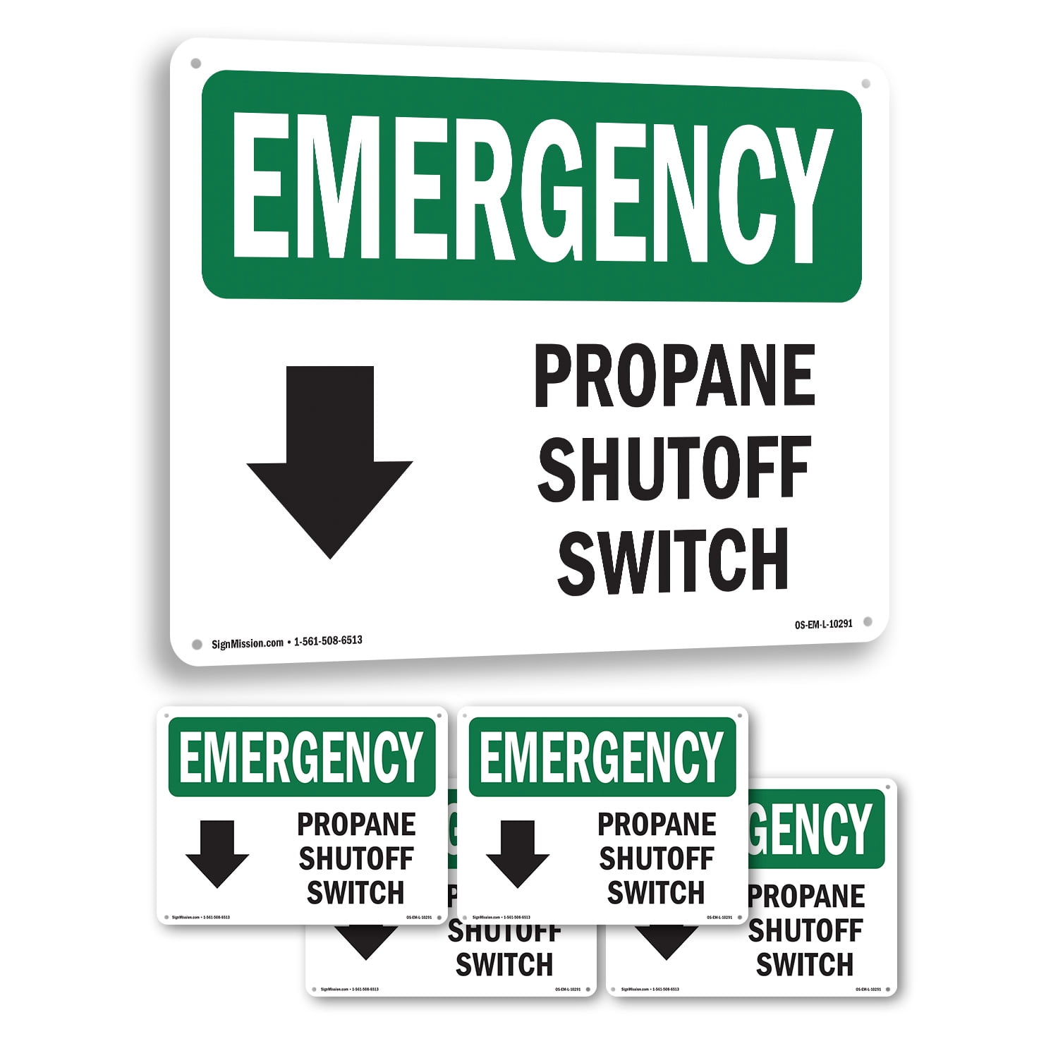 Electrical Propane Shutoff Switch With Symbol OSHA Emergency Aluminum ...