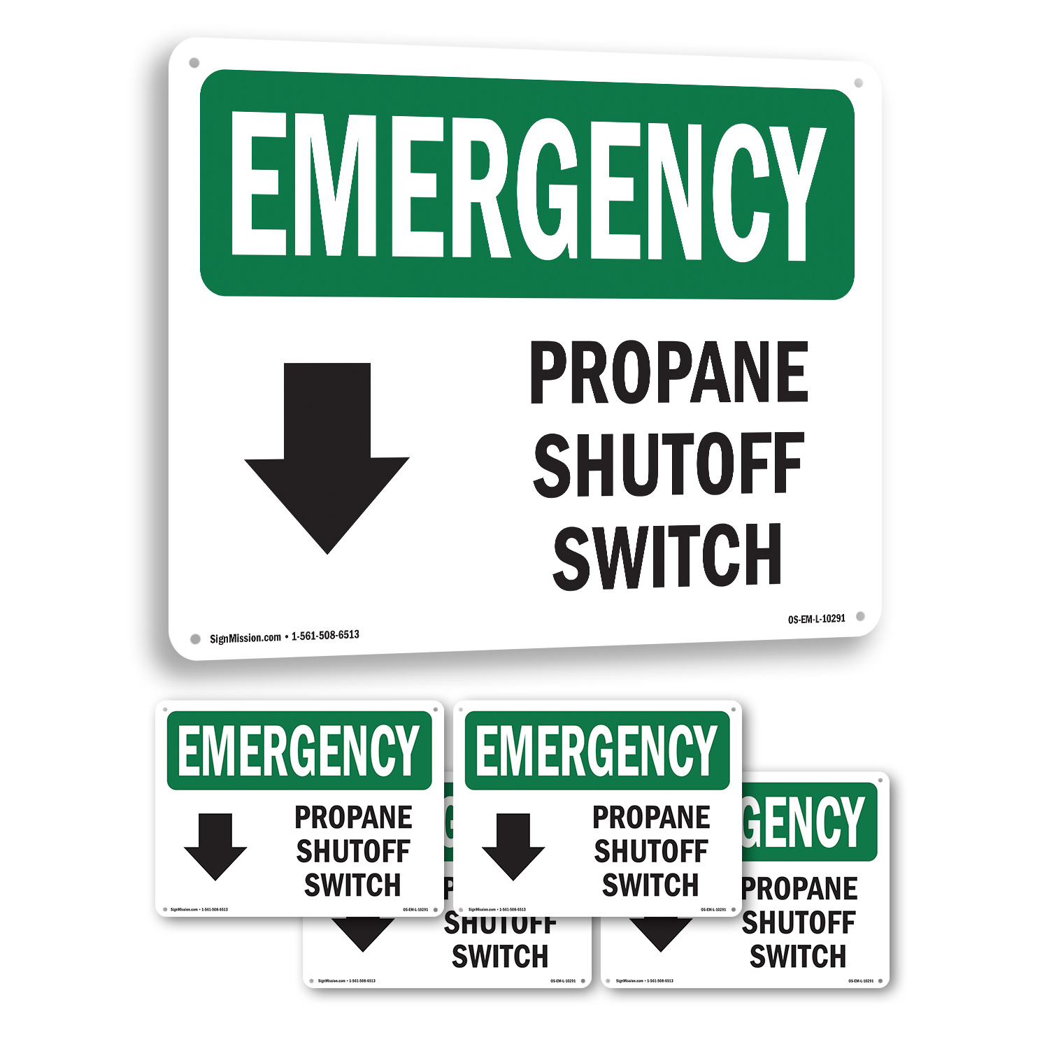 Electrical Propane Shutoff Switch With Symbol OSHA Emergency Rigid ...