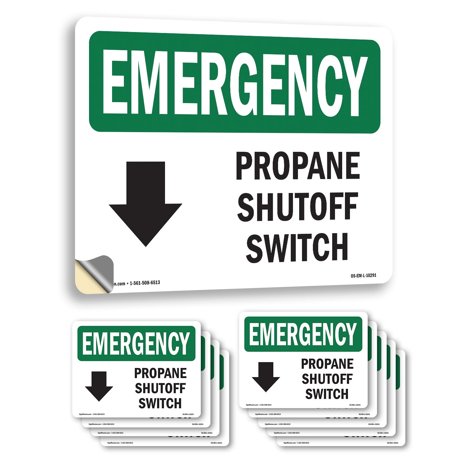 Electrical Propane Shutoff Switch With Symbol OSHA Emergency Vinyl ...