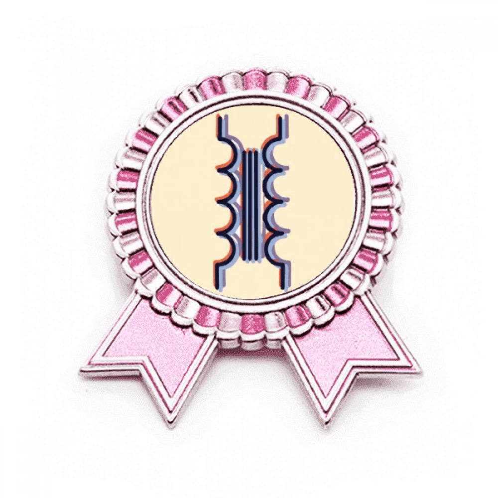 Electrical Resistance Animation Badge Brooch Pin Pink Winner Award ...