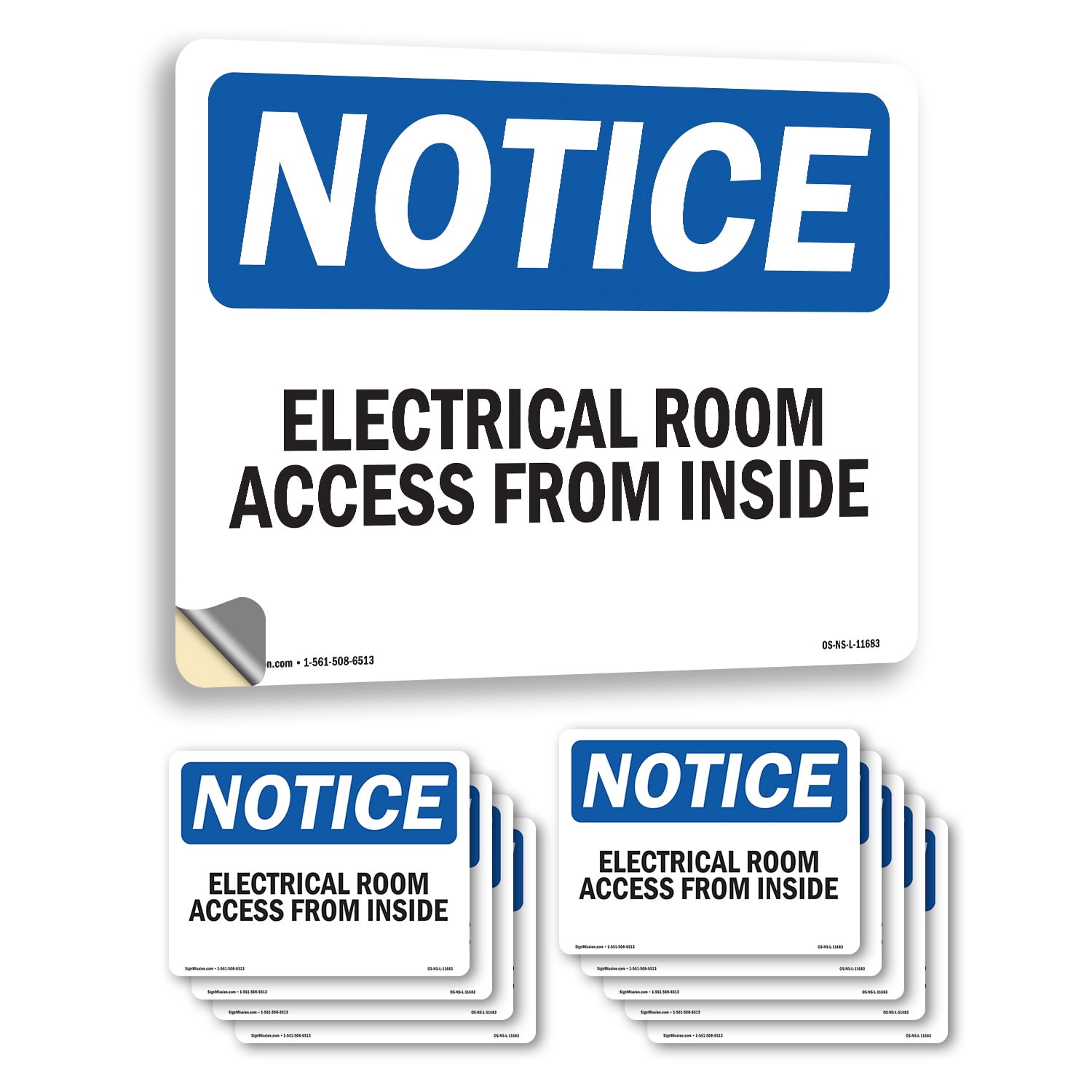 Electrical Room Access From Inside OSHA Notice Vinyl Decal Label 18 ...