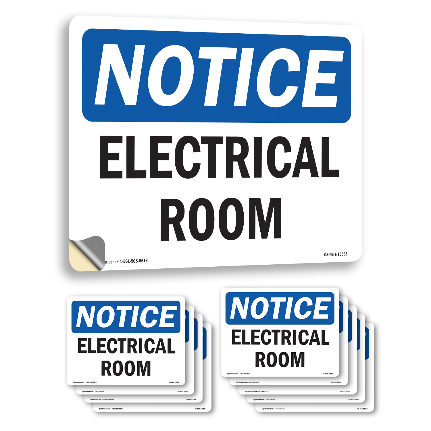 Electrical Room OSHA Notice Vinyl Decal Label 7 Inch x 5 Inch - 10 Pack ...