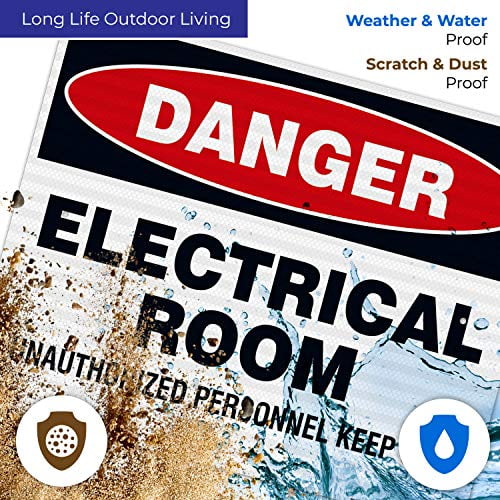 Electrical Room Sign, 24x30 Inches, Rust Free .063 Aluminum, Fade ...