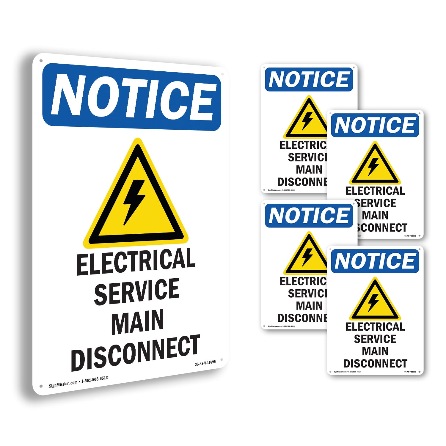 Electrical Service OSHA Notice Rigid Plastic Sign 10 Inch x 7 Inch - 5 ...