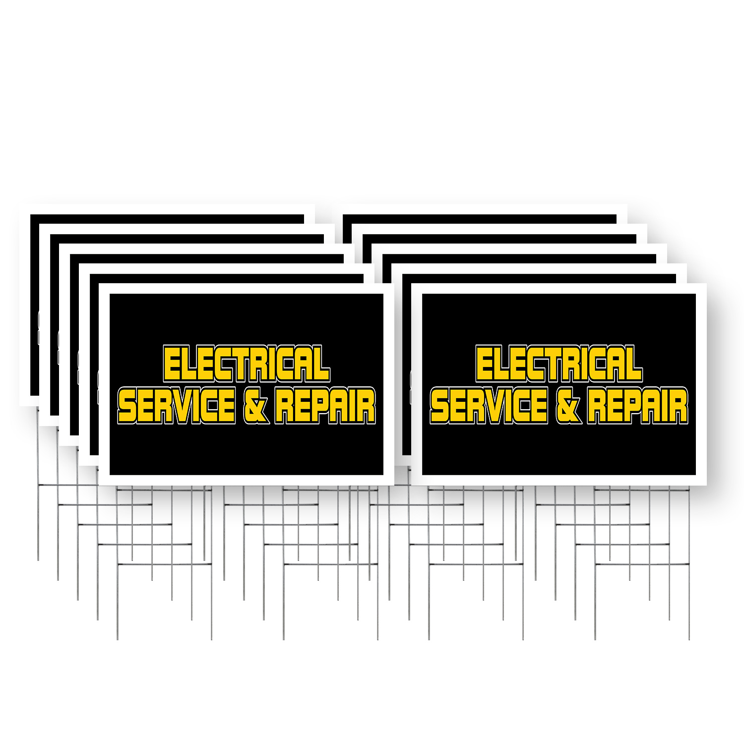 Electrical Service and Repair Yard Sign 10 Pack of 24 Inch x 36 Inch ...