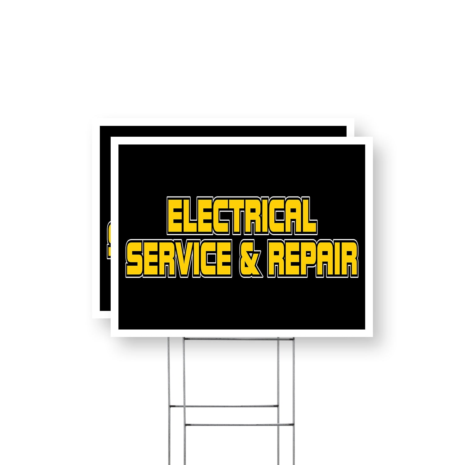 Electrical Service and Repair Yard Sign 2 Pack of 18 Inch x 24 Inch ...