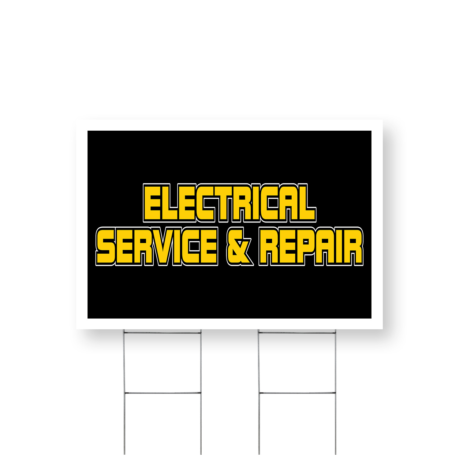 Electrical Service and Repair Yard Sign 24 Inch x 36 Inch Single Sided ...