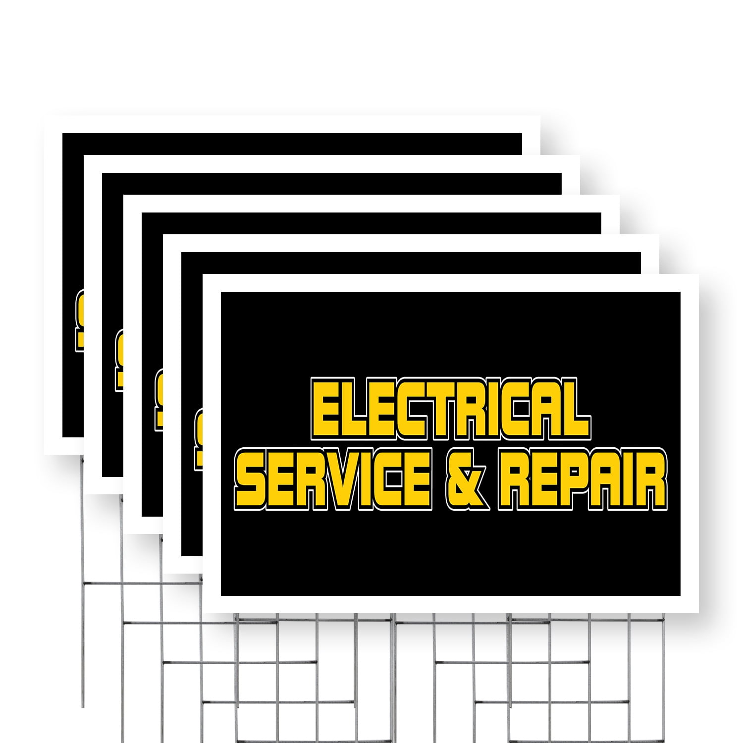 Electrical Service and Repair Yard Sign 5 Pack of 24 Inch x 36 Inch ...