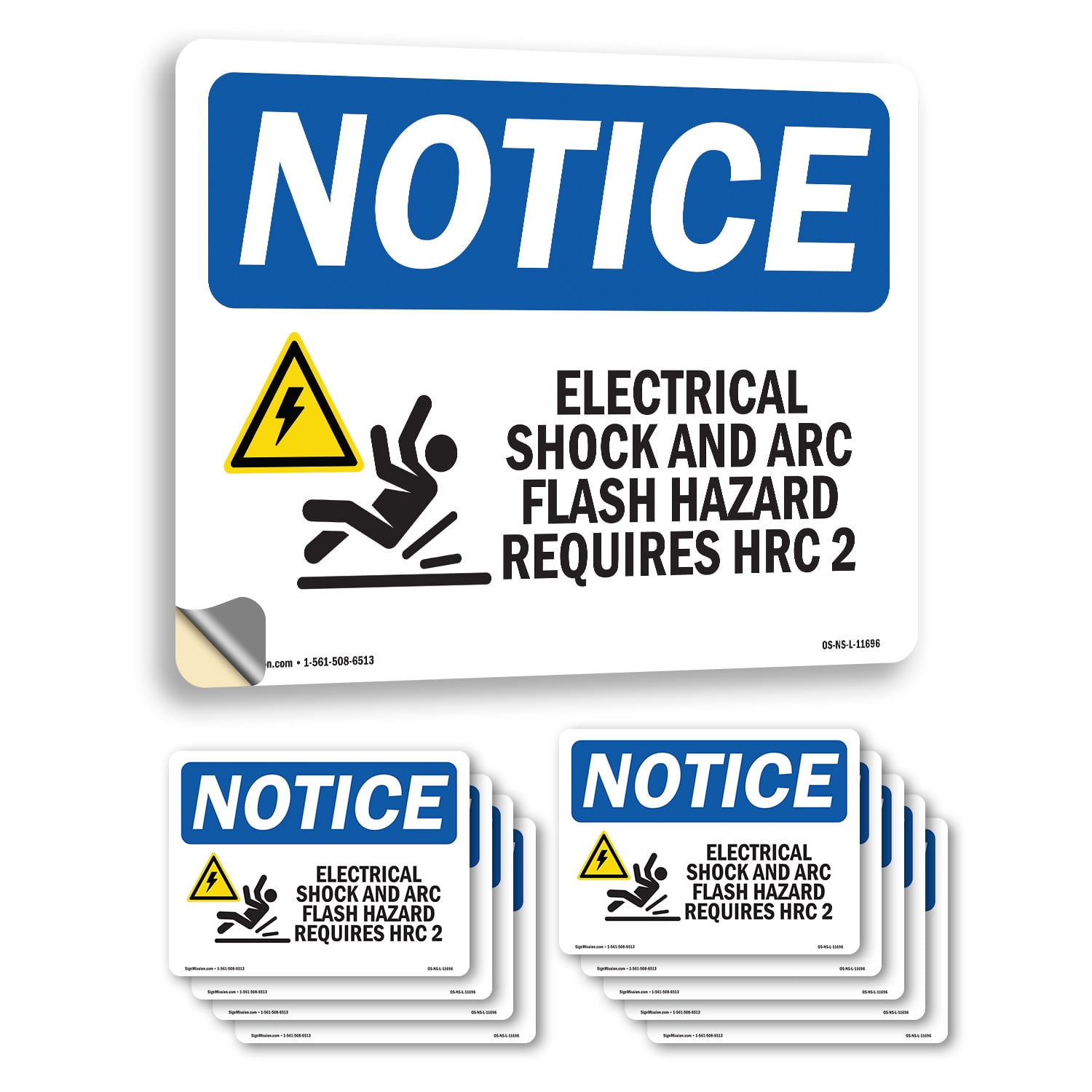 Electrical Shock And ARC Flash With Symbol OSHA Notice Vinyl Decal ...