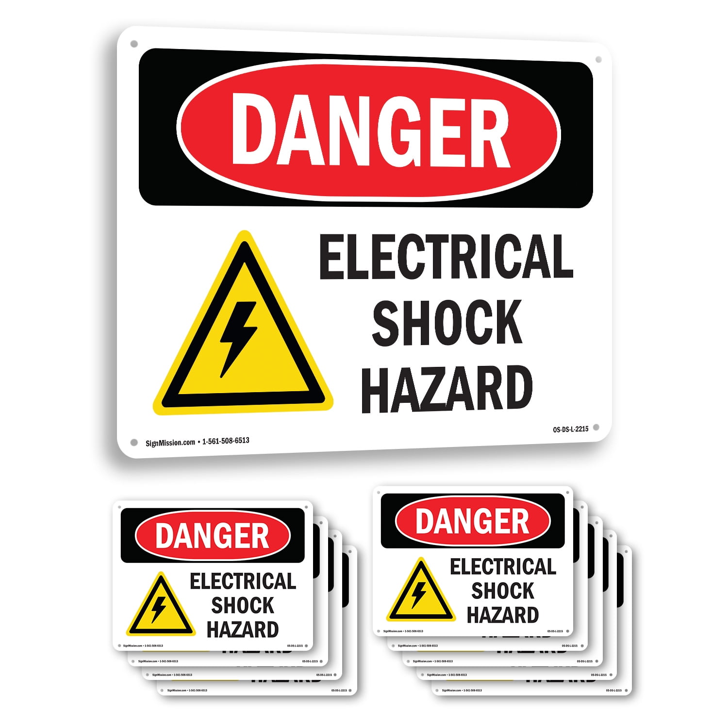 Electrical Shock Hazard OSHA Danger Aluminum Sign 24 Inch x 18 Inch ...