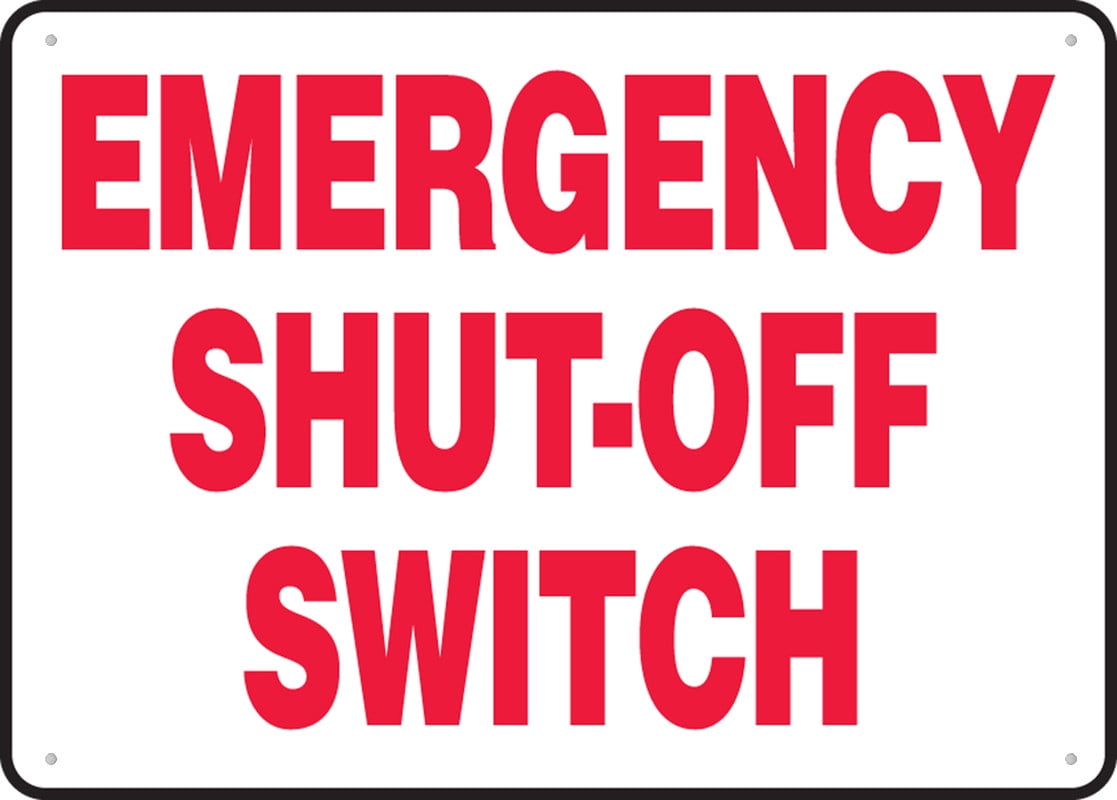 Electrical Sign Emergency Shut Off Switch 12 X 8 Inch Metal Sign ...