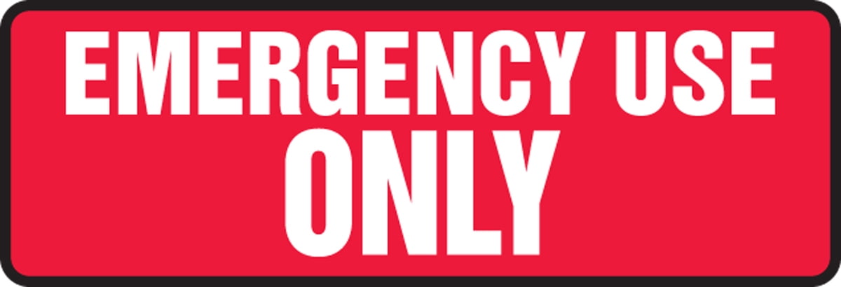 Electrical Sign Emergency Use Only Sign For Door, Acrylic Plastic ...