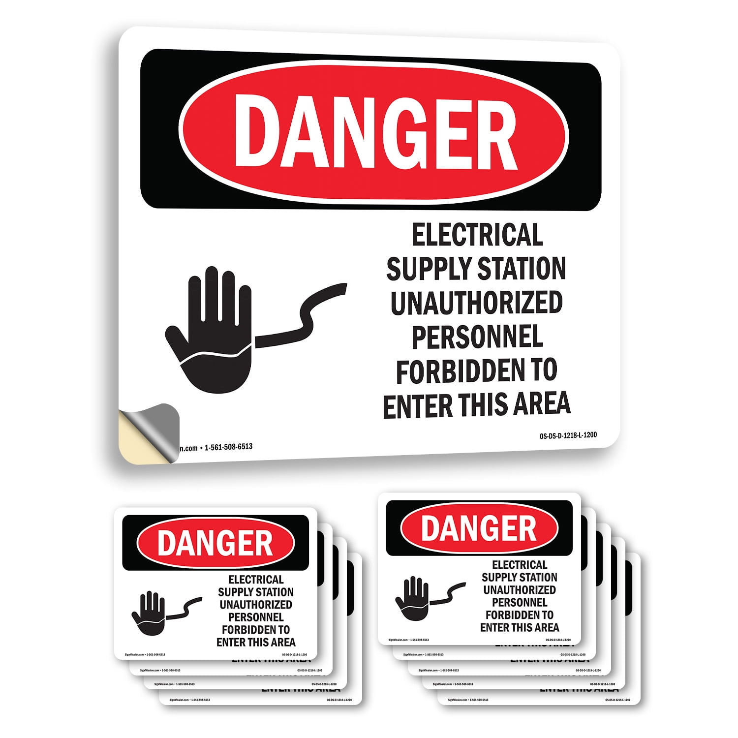 Electrical Supply Station OSHA Danger Vinyl Decal Label 18 Inch x 12 ...