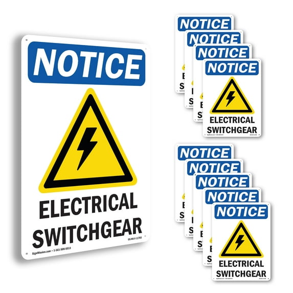 Electrical Switchgear OSHA Notice Rigid Plastic Sign 18 Inch x 12 Inch ...