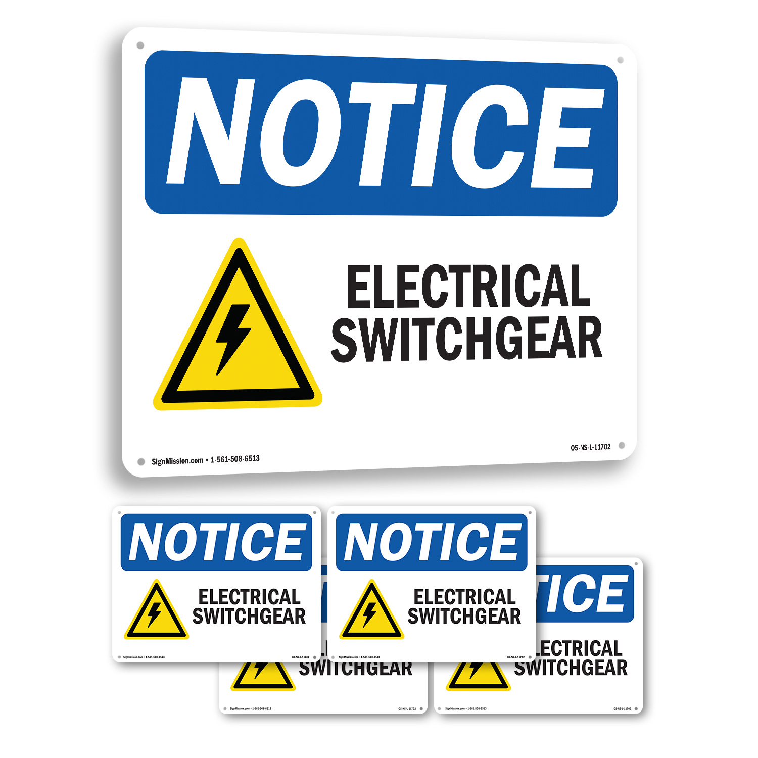 Electrical Switchgear OSHA Notice Rigid Plastic Sign 18 Inch x 12 Inch ...